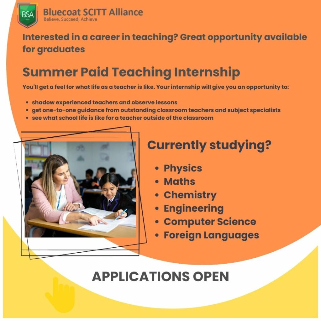 Teaching Internship Programme - Bluecoat SCITT Alliance